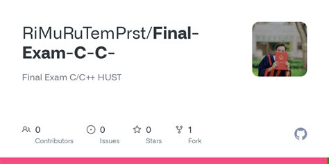 Github Rimurutemprstfinal Exam C C Final Exam Cc Hust