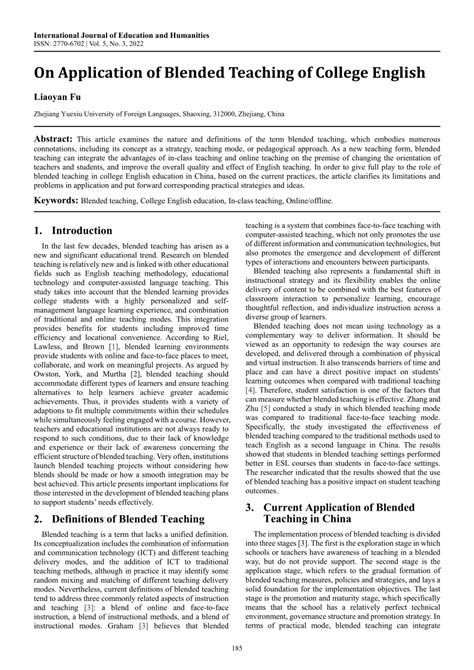 Pdf On Application Of Blended Teaching Of College English