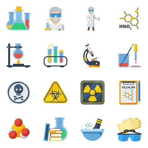 Chemistry Flat Color Icons Set 473288 Vector Art At Vecteezy