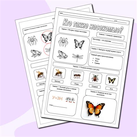 Рабочий лист по окружающему миру 1 класс Кто такие насекомые