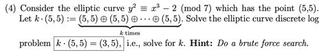 Consider The Elliptic Curve Y X Mod Chegg
