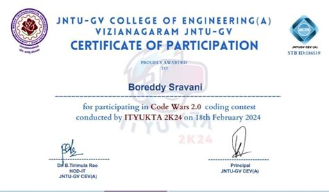 Boreddy Sravani On Linkedin Hi All It Is Very Happy To Share My Certificate Of Participation
