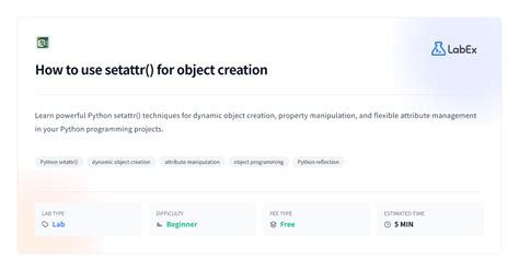 How To Use Setattr For Object Creation Labex