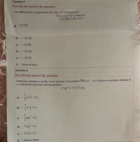 Solved You Did Not Answer The Question Use Differentials To
