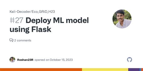Deploy Ml Model Using Flask · Issue 27 · Kali Decoderecogridh23 · Github