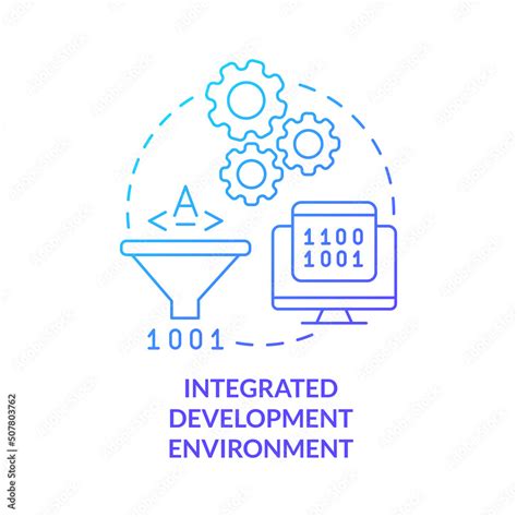 Integrated Development Environment Blue Gradient Concept Icon Building