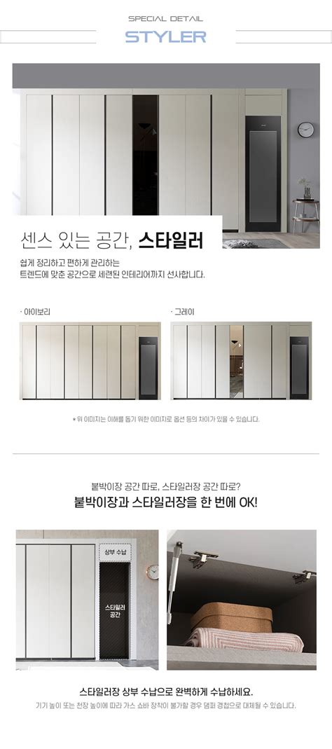 장인가구 단테 슬림 미러 스타일러 붙박이장 30cm 한샘몰