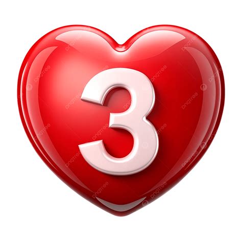 Corazón Rojo Con Blanco Número 3 Clipart Png Dibujos Corazón Rojo