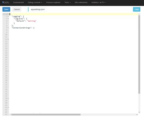 Using Kudu To Edit A Deployed Ttings File The Long Walk
