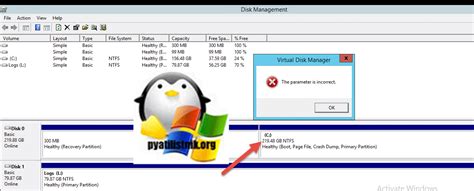Не увеличивается объем тома в Windows The Parameter Is Incorrect