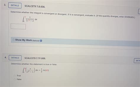 solved explain why each of the following integrals is