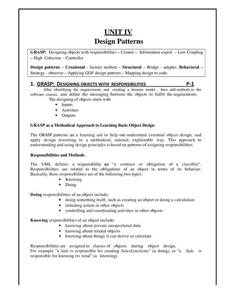 cs8592 unit iv unit 4 notes grasp designing objects with re high