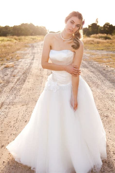 Bride In A Rural Landscape Stock Image Image Of Full 15082765