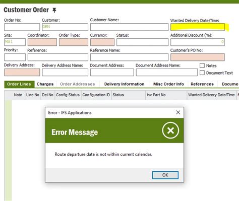 What Would Cause The Error Route Departure Date Is Not Within Current Calendar Ifs Community