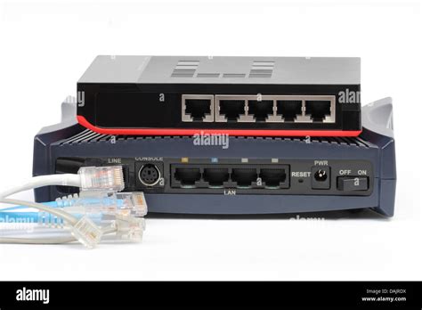 Ethernet Switch Isolated And Router Modem Connect Lan On The White Background Stock Photo Alamy