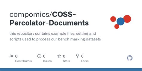 Github Compomicscoss Percolator Documents This Repository Contains
