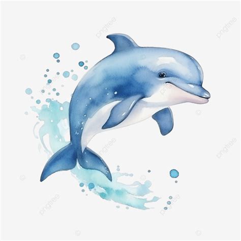 귀여운 돌고래 수채화 그림 자연 대양 생선 Png 일러스트 및 이미지 에 대한 무료 다운로드 Pngtree