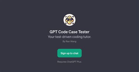 GPT Code Case Tester Code Tutoring TAAFT