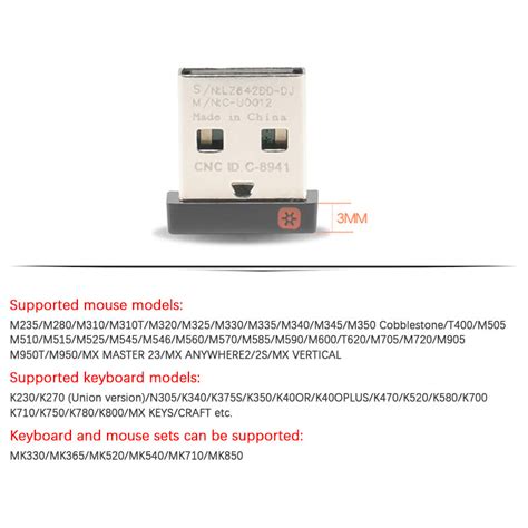 로지텍 마우스 키보드용 무선 동글 수신기 통합 Usb 어댑터 Mx M905 M510 M505 키보드 K400 용 6 개 장치 연결 휴대용 오디오 And 영상