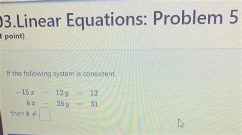 Solved 3linear Equations Problem 5 Point If The Following