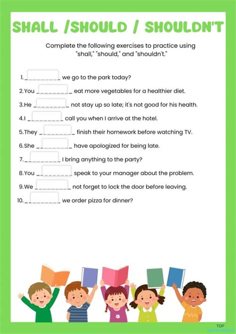 Shall Should Shouldnt Interactive Worksheet Topworksheets