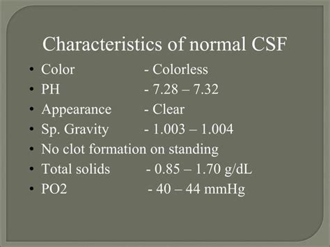 Csf Analysis Presentation Ppt Blood Disorders Diseases And Conditions