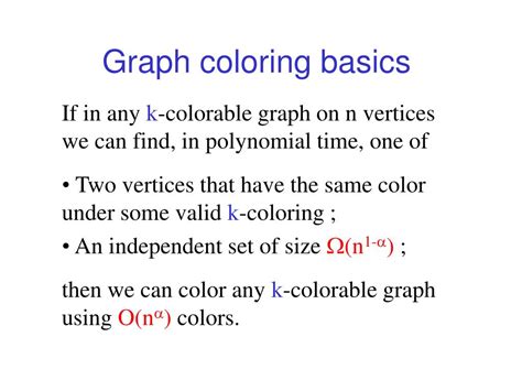 Ppt Coloring K Colorable Graphs Using Smaller Palettes Powerpoint