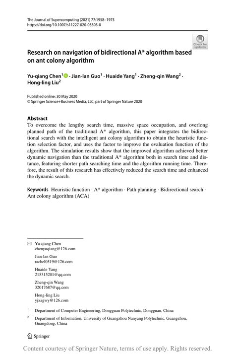 Research On Navigation Of Bidirectional A Algorithm Based On Ant