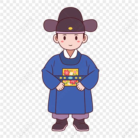 소년 만화 스타일 한국 일러스트 전통 결혼식 캐릭터 전통문양타일러혼례 Png 일러스트 무료 다운로드 Lovepik