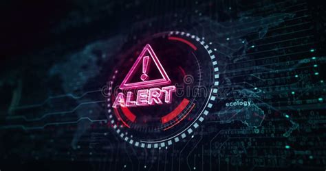 Alert Warning Symbol Loop Digital Concept Stock Video Video Of Mark