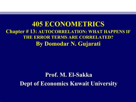 Autocorrelation Concept Causes And Consequences Ppt