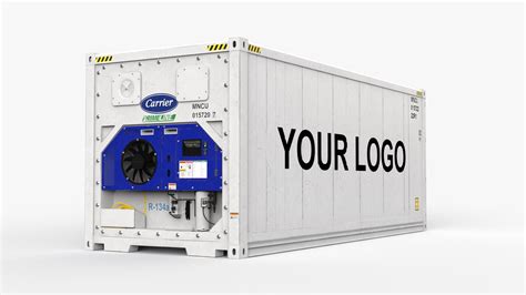 20feet GENERIC Container Reefer CARRIER PSD Edit Model TurboSquid