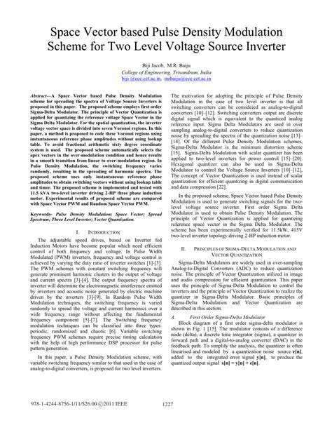 Pdf Vector Quantized Spread Spectrum Pulse Density Modulation For