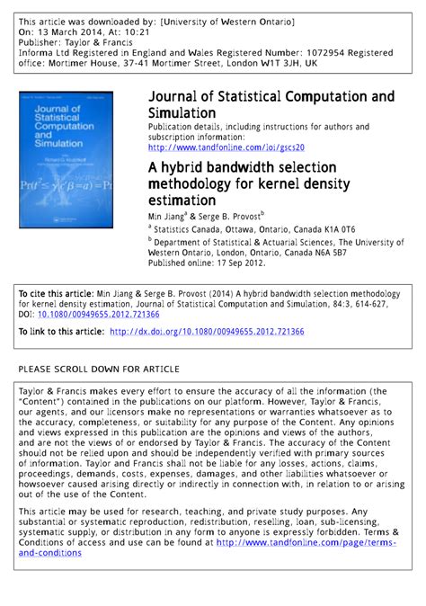 pdf a hybrid bandwidth selection methodology for kernel density