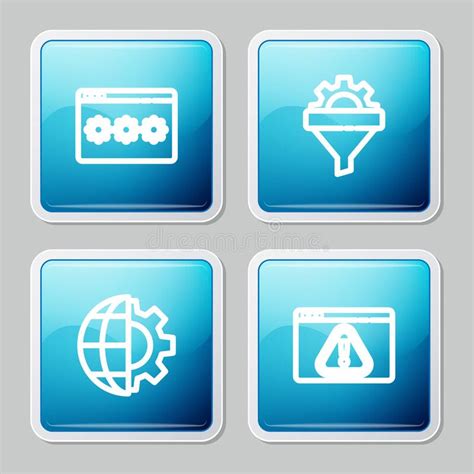 Set Line Password Protection Sales Funnel With Gear Globe Of The Earth And And Browser