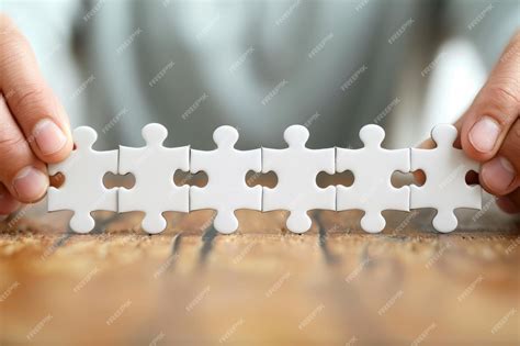 Connecting Puzzle Pieces Symbolizing Problemsolving And Collaboration Premium Ai Generated Image