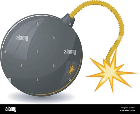 Vector illustration of round bomb with a fuse Stock Vector Image & Art - Alamy