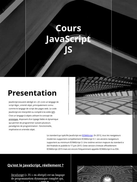 cours javascript pdf javascript programmation informatique