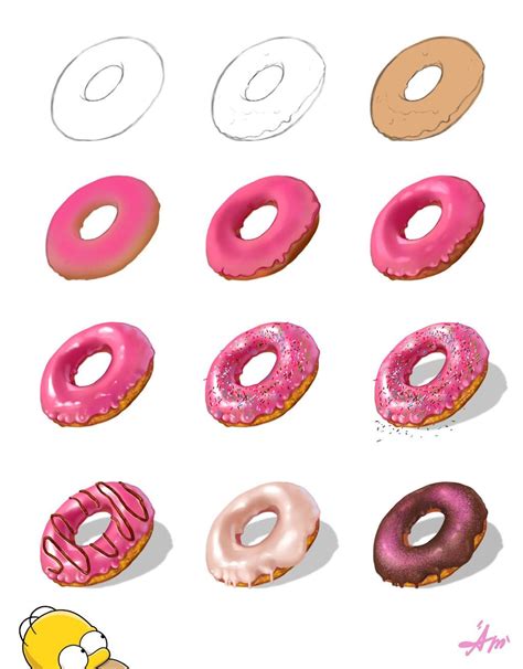 How To Art Digital Art Tutorial For Drawing Donuts