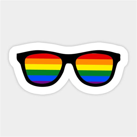 Lgbt Rainbow Glasses Lgbt Sticker Teepublic