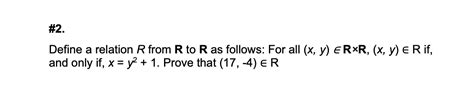 Solved Prove Is The Element Of R Chegg