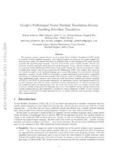 Googles Multilingual Neural Machine Translation System Google S Multilingual Neural
