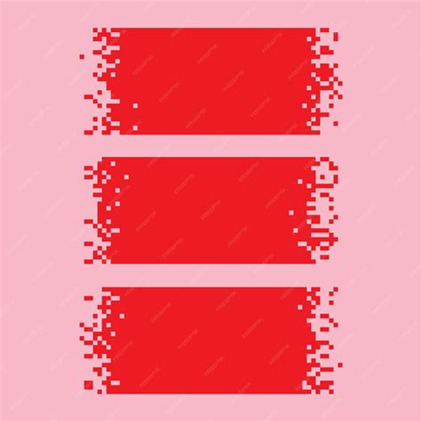 픽셀 아트 가로 스플래시 배너 세트 프리미엄 벡터