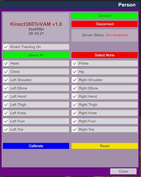 kinect360tovam another cheap full body tracking option plugins