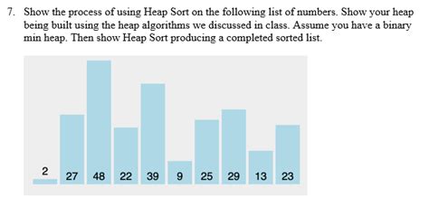 Solved Show The Process Of Using Heap Sort On The Chegg