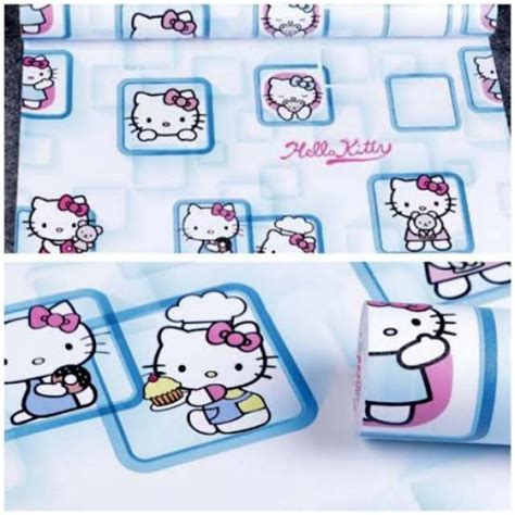 Jual Walpaper Dinding Hello Kitty Biru 50 Wallpaper Hello Kitty