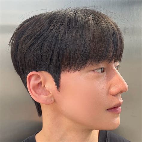 요닝 강민 남자머리 시스루댄디컷 세미리프컷 두상교정 시스루댄디컷 시스루볼륨매직 두상교정펌 자연스러운 방향감 두상에