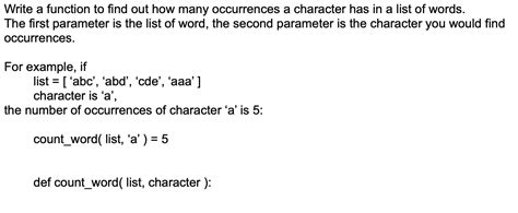 Solved Write A Function To Find Out How Many Occurrences A