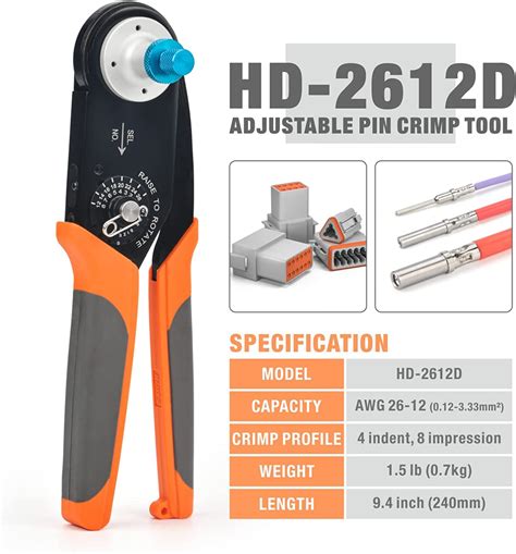 Deutsch Crimping Tool For Dt Dtm Dtp Connectors 12 26 Awg — Icrimp Tools