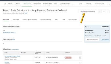 Mark Delinquency Status On Association Ownership Accounts
